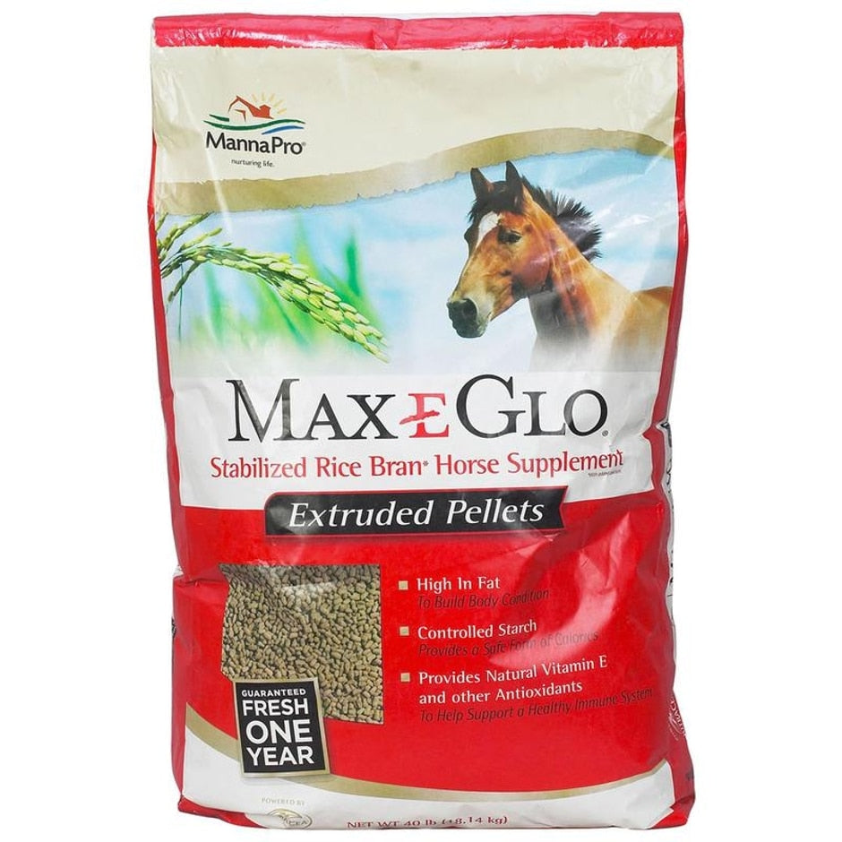 MANNA PRO MAX-E-GLO RICE BRAN PELLET SUPPLEMENT FOR HORSES - Pleasant ...