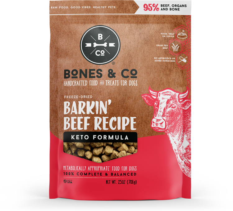 Bones & Co. Barkin' Beef Freeze-Dried Keto Formula Dog Food - Pleasant ...
